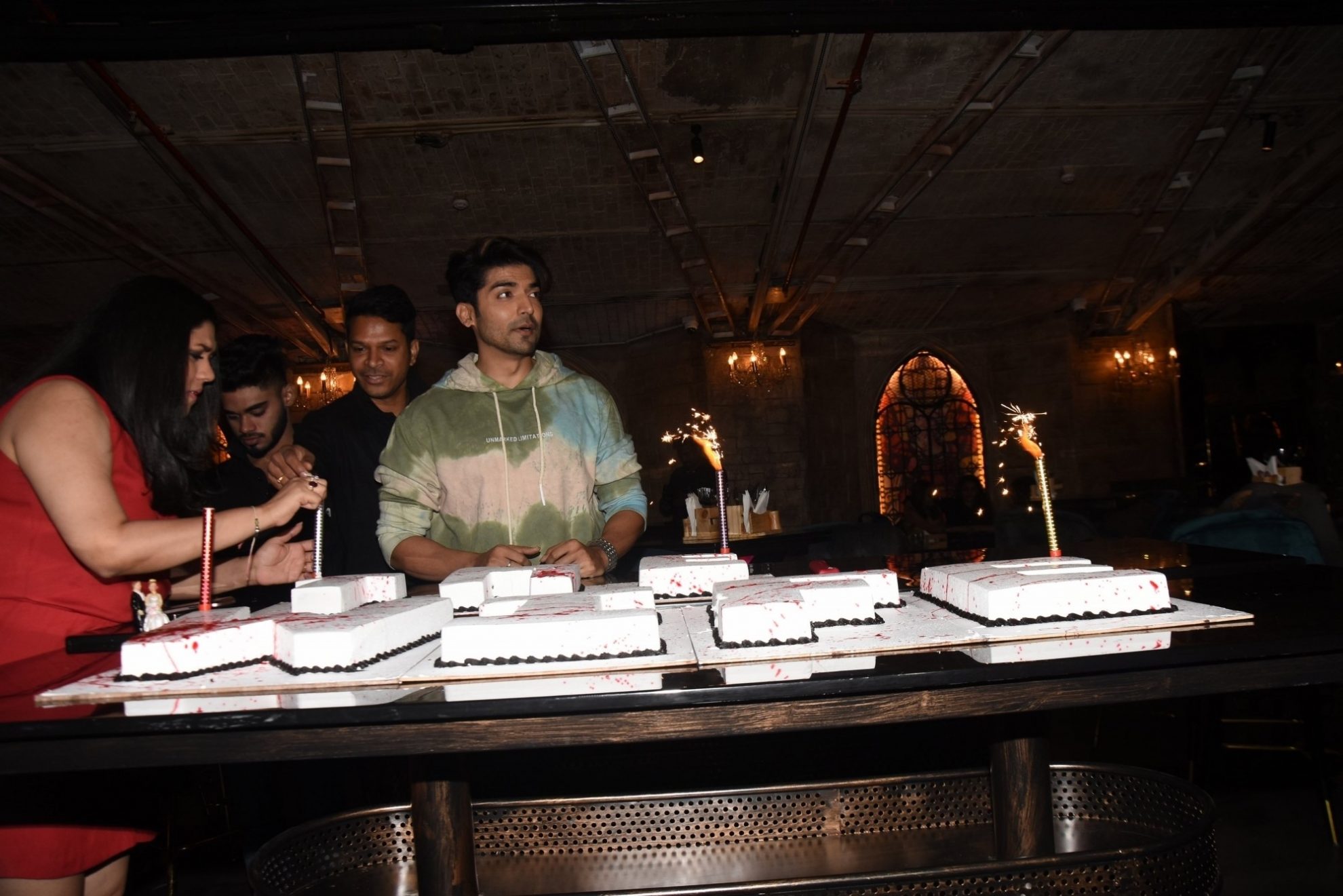 Actor Gurmeet Choudhary during his birthday celebrations in Mumbai ...