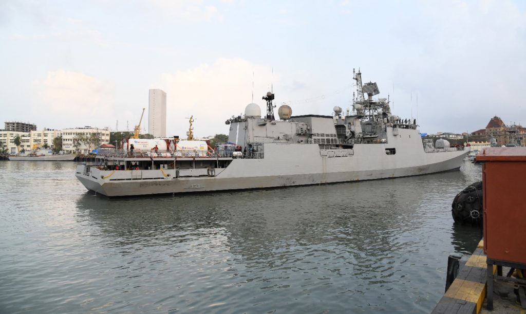 INS Trikand arrives at Mumbai with Covid relief Material - The Samikhsya